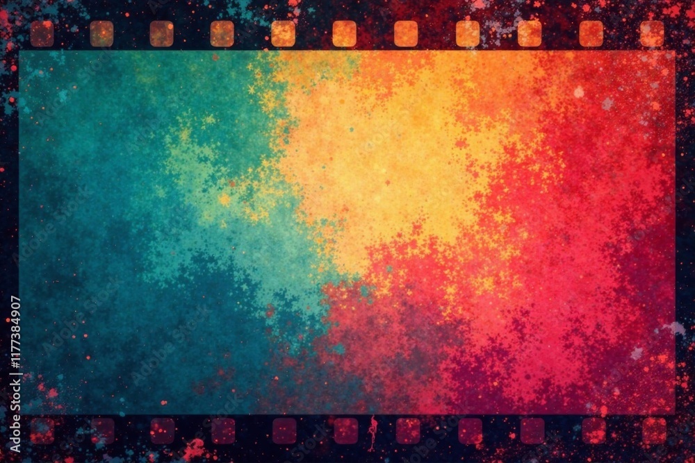 Distressed film strip texture background with worn and faded grains ...