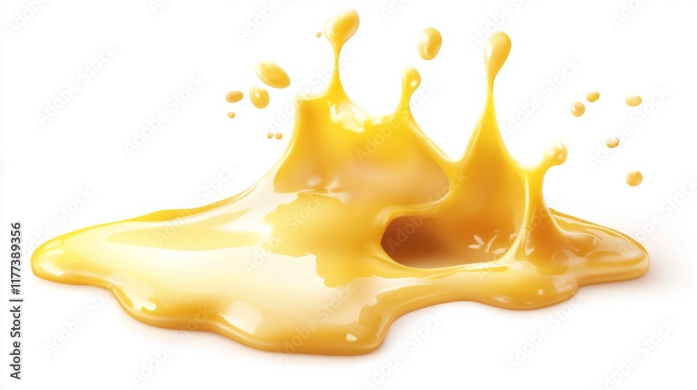 Melted cheddar cheese texture isolated on white background. Food photo ...