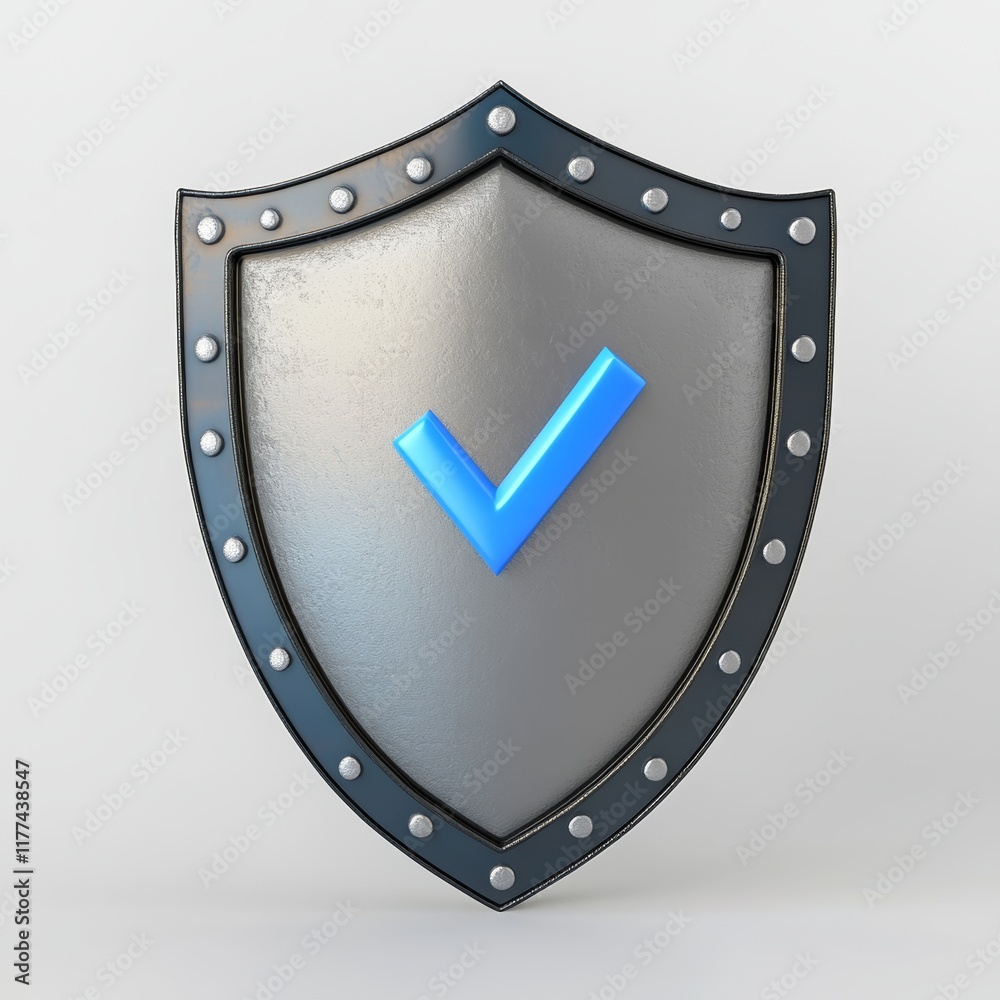 White Background Featuring a Minimal Design of 3D Integrity Shield Tile ...