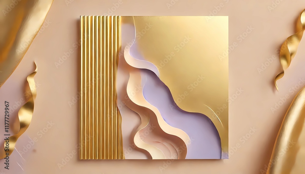 Gold paper background with pink, a soft matte texture and a minimalist ...