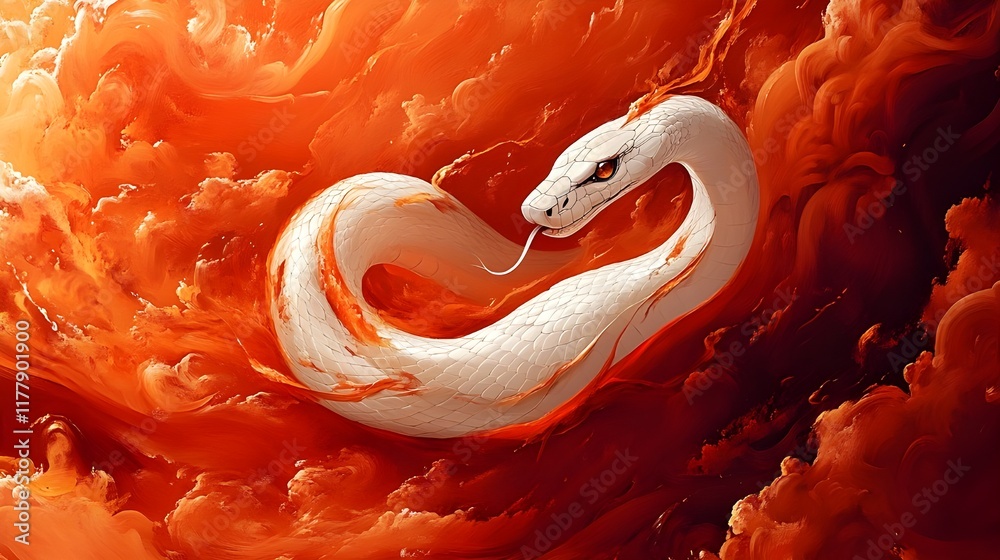 Snake with fire Radiant Gold Snake – Zodiac Symbol of Prosperity for ...