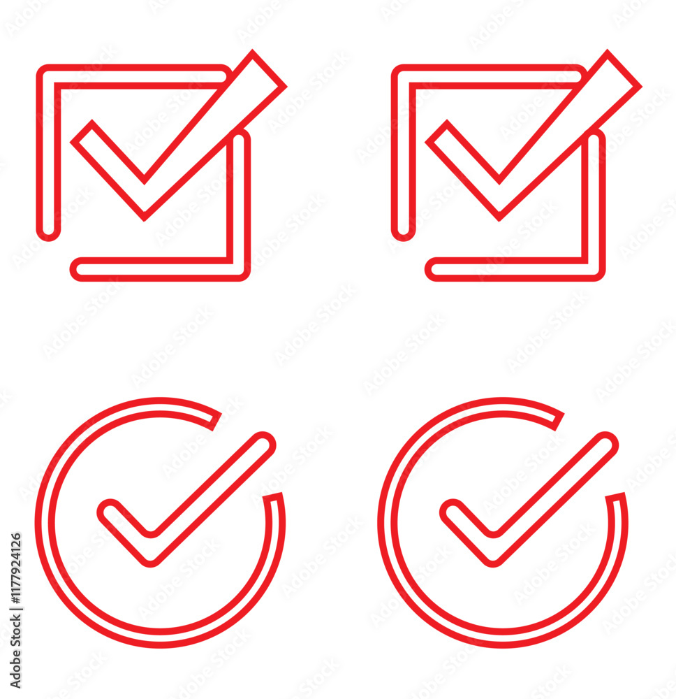 check box icon with correct, accept checkmark icons. tick box, check ...