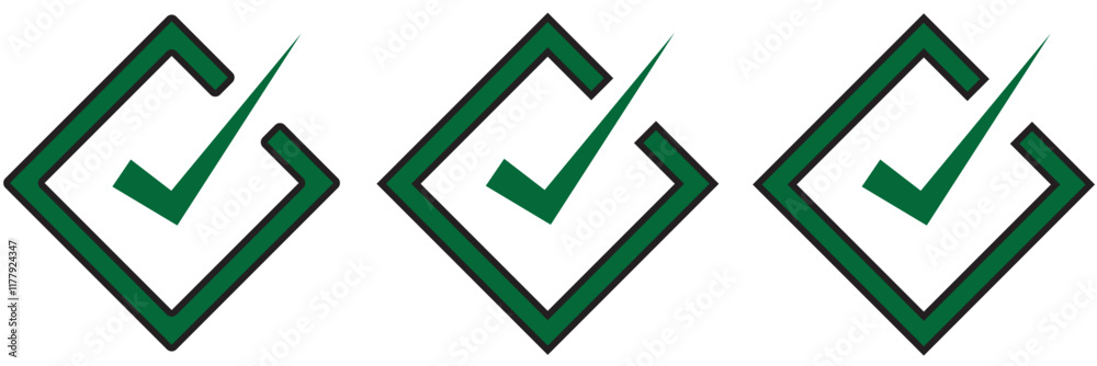 check mark icon button set. check box icon with right or correct ...