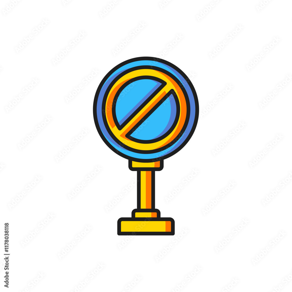 Color Stop sign icon isolated on white background. Traffic regulatory ...