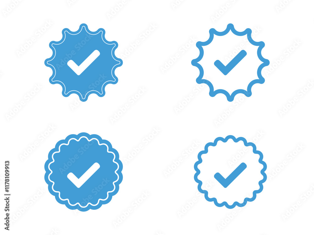Check mark icon set, Check mark sign vector Stock Vector | Adobe Stock