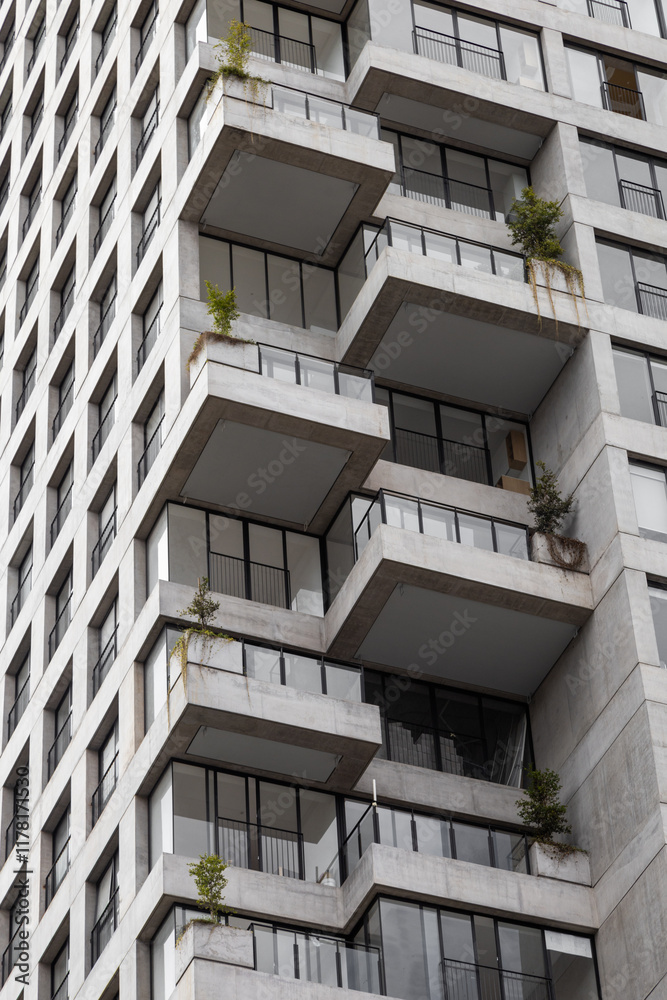 Building with balconies staggered between floors, creating a dynamic ...