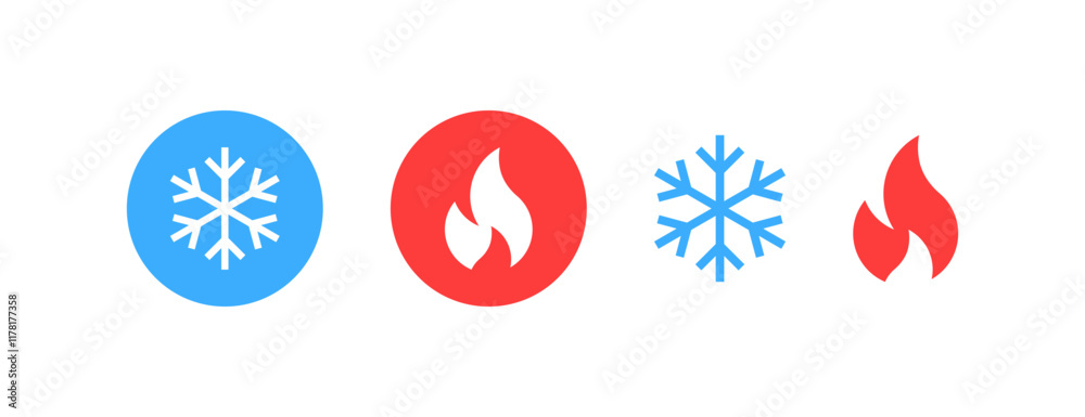 fire and snowlake icon symbol . hot and cold icon sign Stock Vector ...