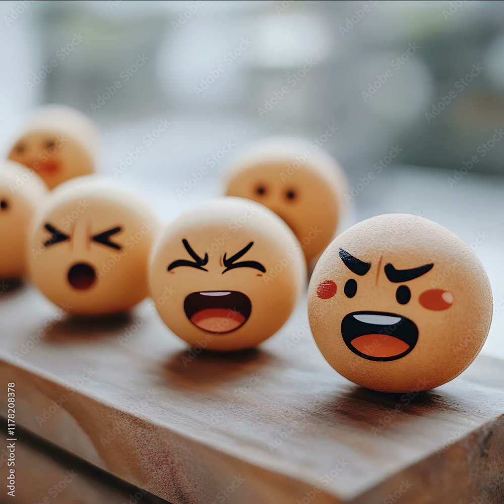 Different types of emoji with different emotions Stock Photo | Adobe Stock