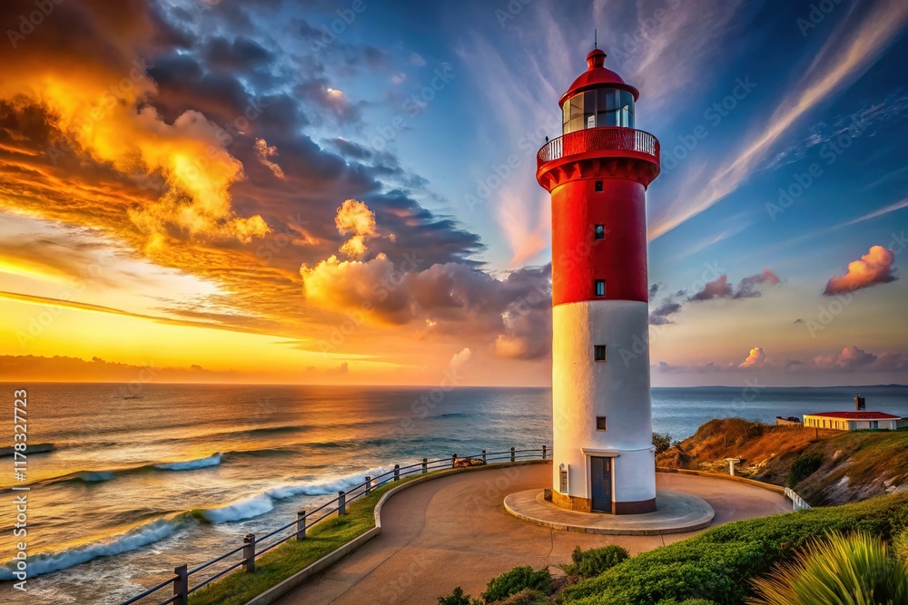 Umhlanga Lighthouse, Durban, South Africa: Iconic Red & White Beacon at ...