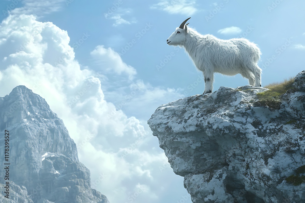Majestic Mountain Goat: A Symbol of Perseverance and Freedom Stock ...