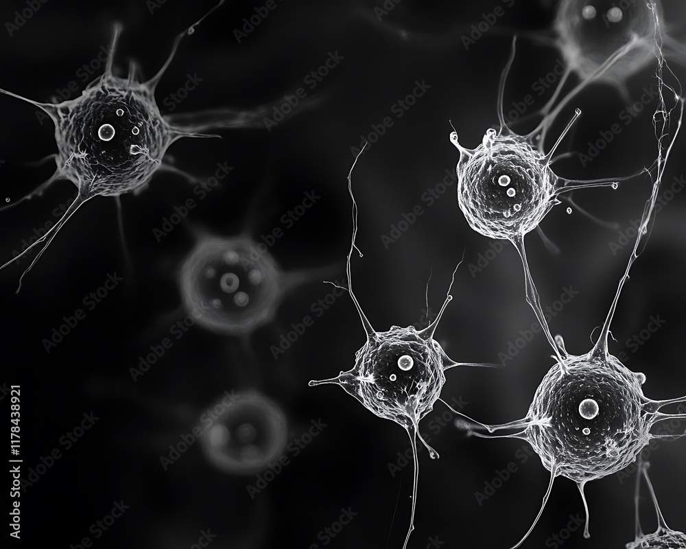Detailed microscopic examination of onion epidermal cells with visible ...