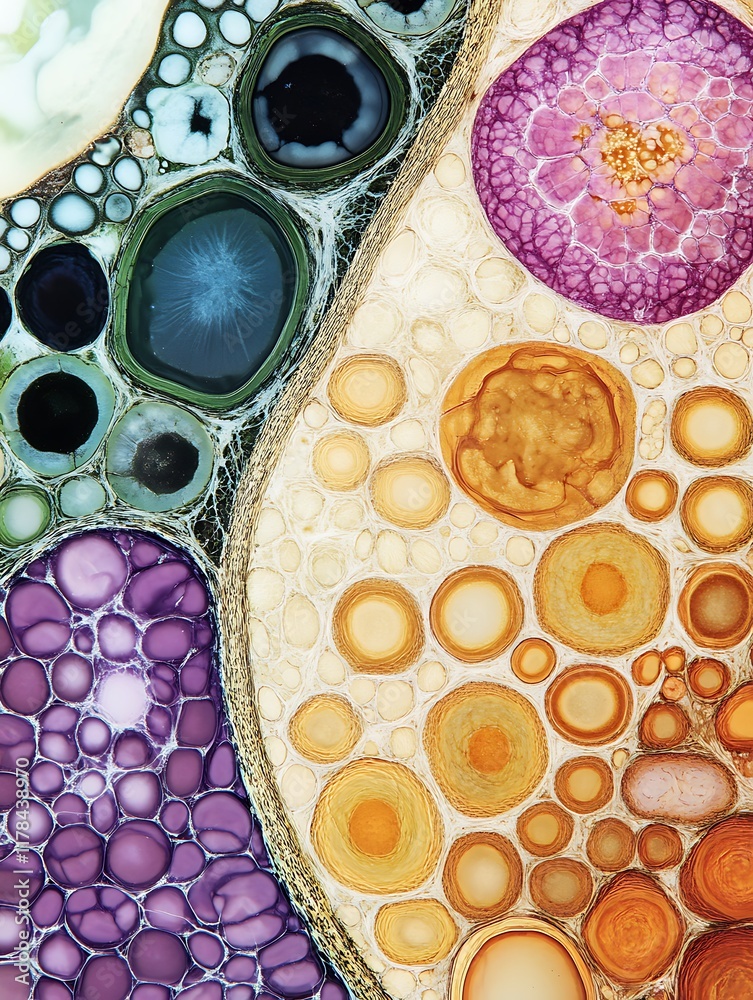 Microscopic Cross Section Of A Plant Stem Showing Xylem Phloem And