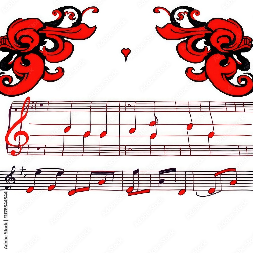 music notes on transparent background , notes Stock Illustration ...