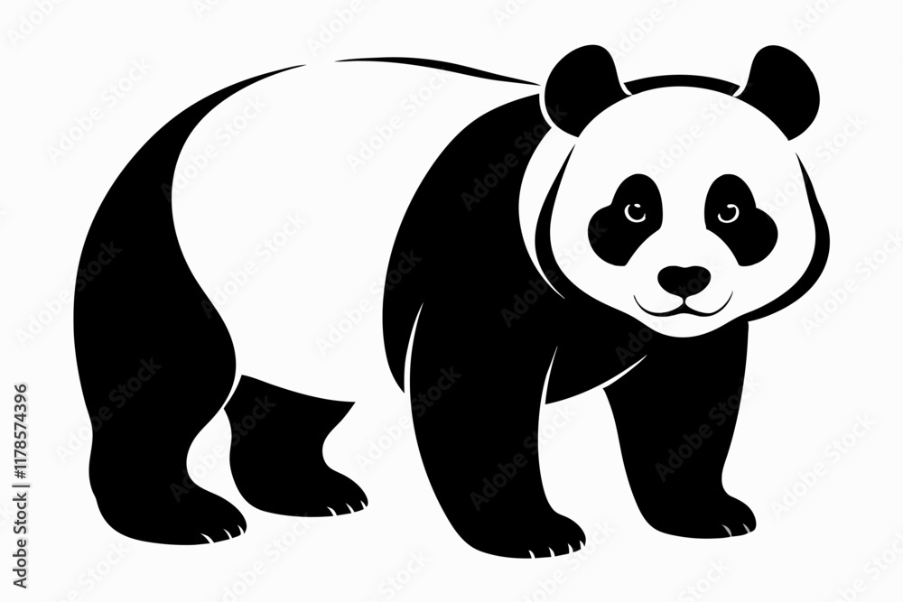 Panda illustrated in flat 2D vector art. Cuddly Bear Vector Design ...