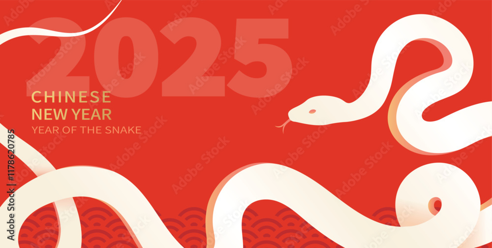 Celebrate the 2025 Chinese New Year with a Year of the Snake banner ...