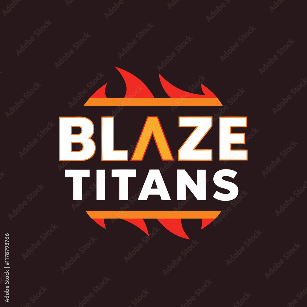Sports logo with Blaze Titans vector illustration design. Perfect for ...