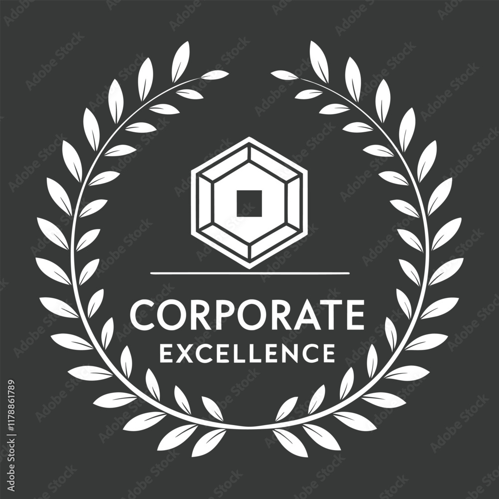 Corporate Excellence Logo Vector - Minimalist Laurel Wreath, Geometric ...