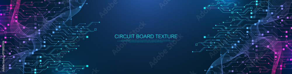 Artificial Intelligence with circuit electric line style. Digital ...