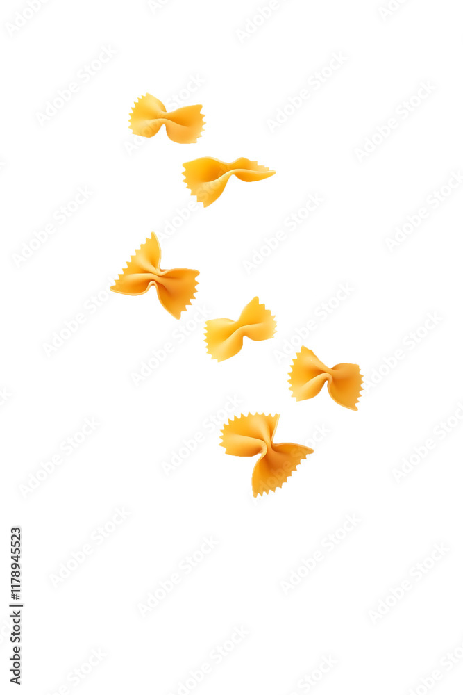 Realistic farfalle pasta falling on transparent background, isolated ...