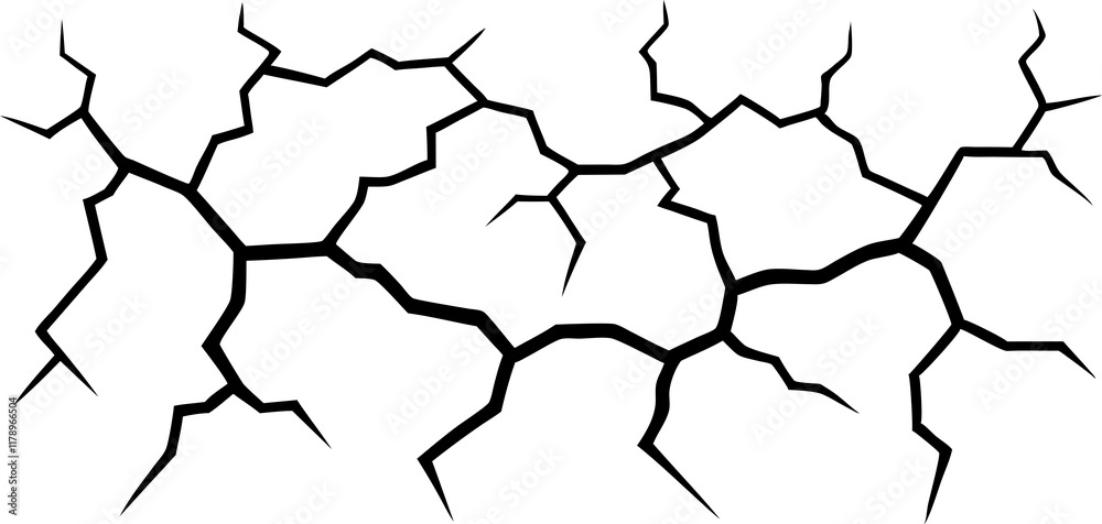 Dry cracked ground Surface crack sharp soil Broken glass effect ...