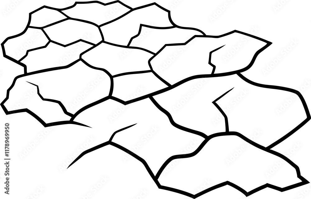 Dry cracked ground Surface crack sharp soil Broken glass effect ...
