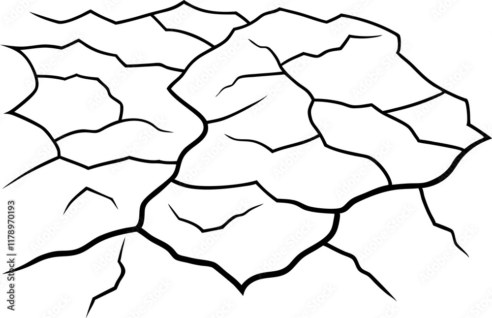 Dry cracked ground Surface crack sharp soil Broken glass effect ...