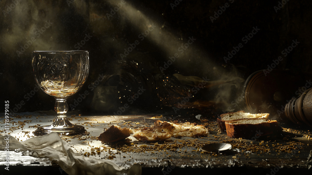 The Last Supper Table After the Meal, Symbolizing the Sacrifice of ...