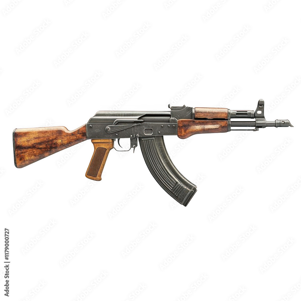 Automatic assault rifle isolated on transparent background. Vector ...