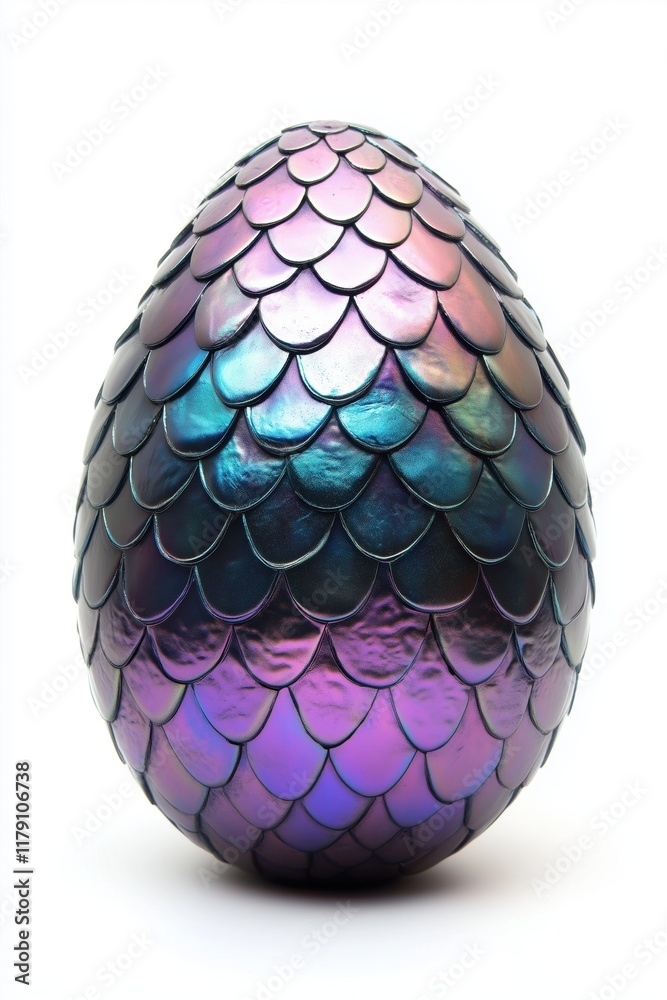 Titanium dragon scales egg isolated on white background. Concept for ...
