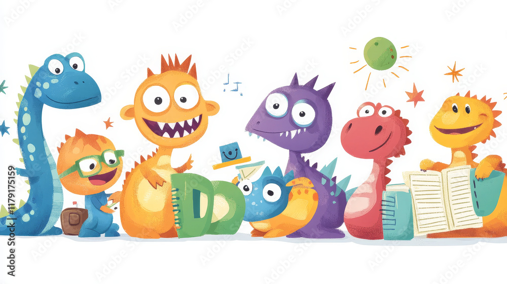 Cartoon textbooks and encyclopedia characters. Math game worksheet ...