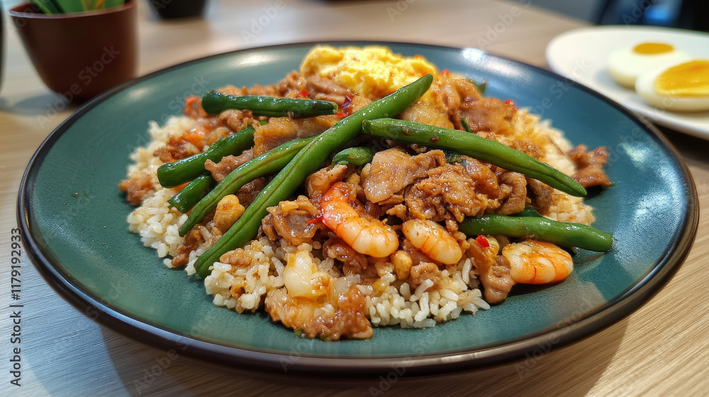 Chinese cuisine vector menu pork liver and green beans reba nira ...