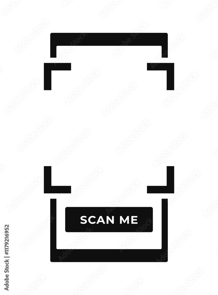 Black rectangular frame design with Scan Me text in the center ...