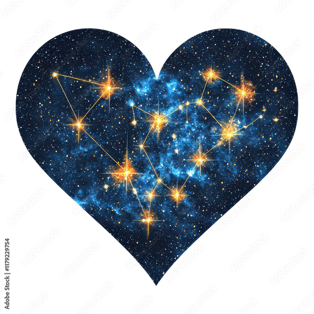 Galactic heart of stars cosmic space digital art infinite universe bird ...