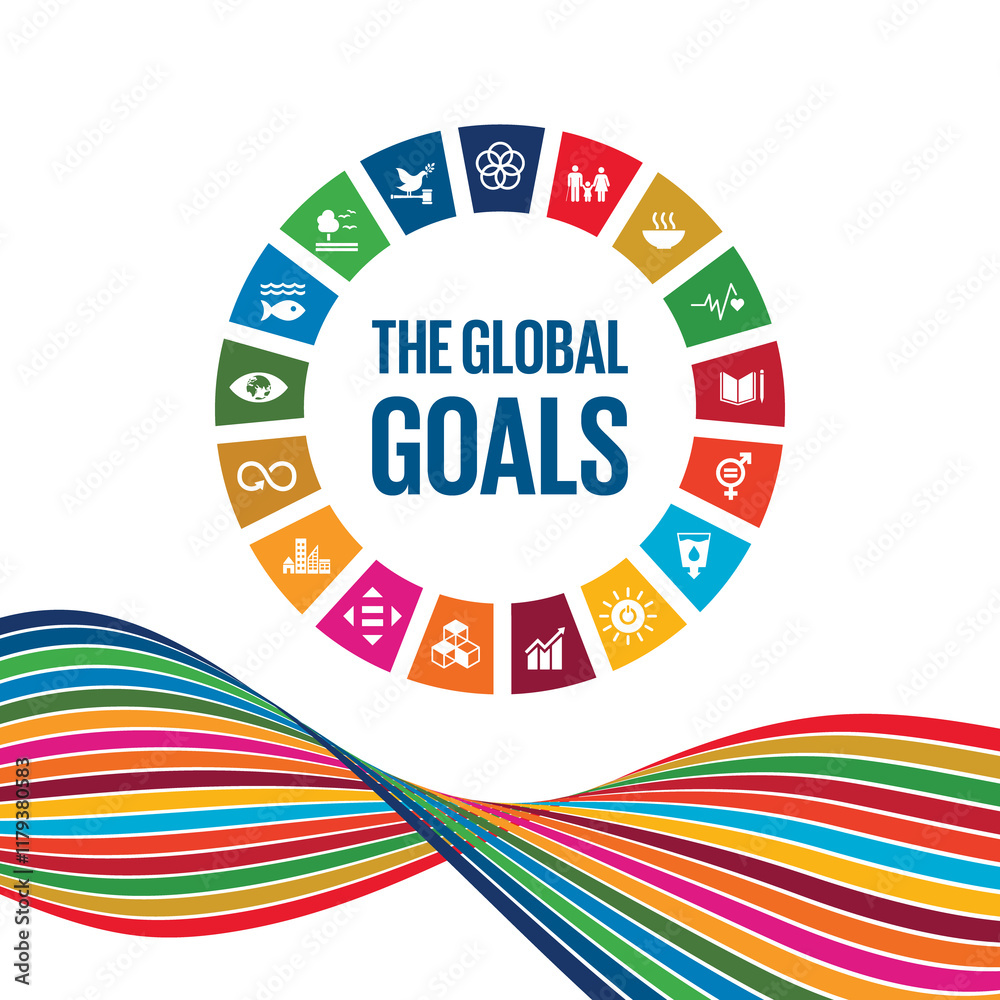The Global Goals: Sustainable Development Goals (SDGs) Wheel Stock ...