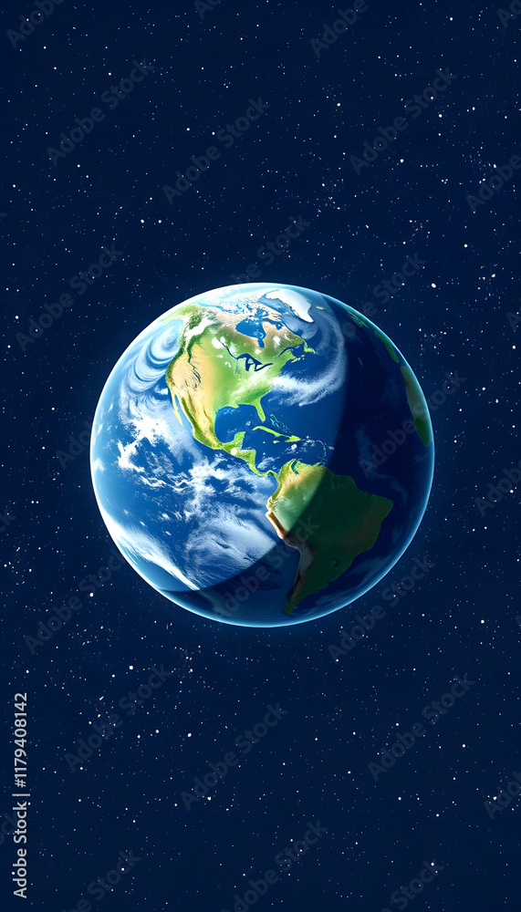 Planet earth in solar system starry sky in space, Earth isolated on ...