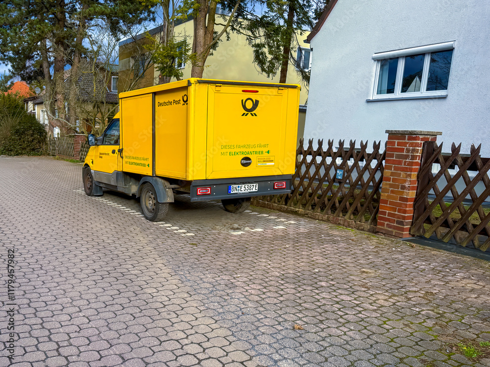 Berlin, Germany - January 7, 2025: Electrically powered delivery van ...