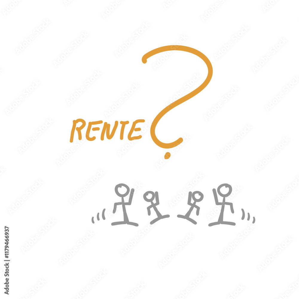 Rente Grafik Skizze Text Fragezeichen Stock Vector | Adobe Stock