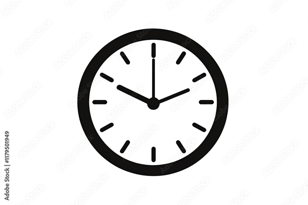 Black and white analog clock face showing 8:30, representing essential ...