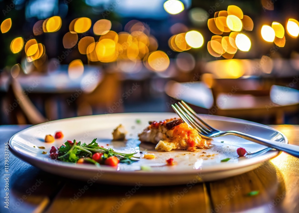 Empty Plate, Unfinished Meal: A Symbol of Disrespect and Neglect Stock ...