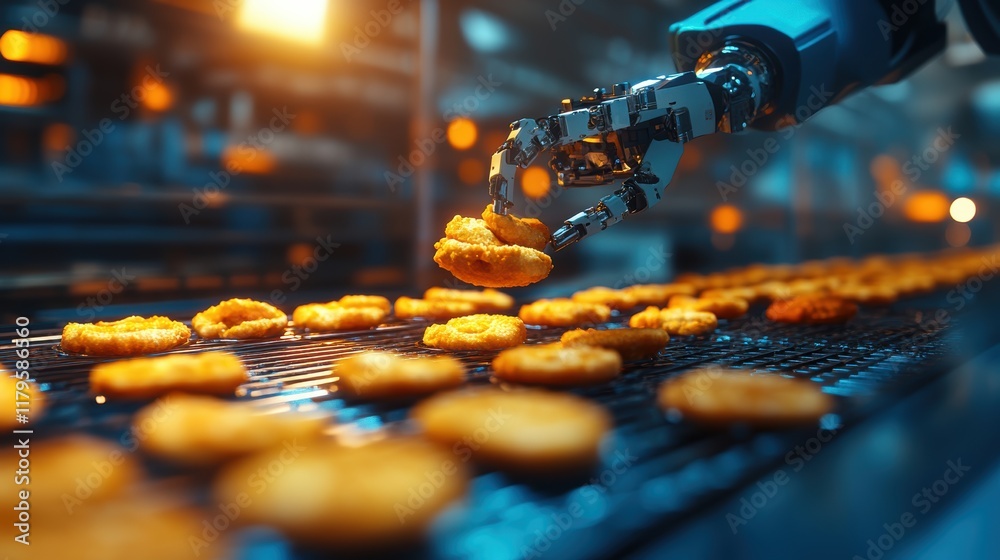 Futuristic Robot Skillfully Preparing Delicious Assorted Donuts in a ...
