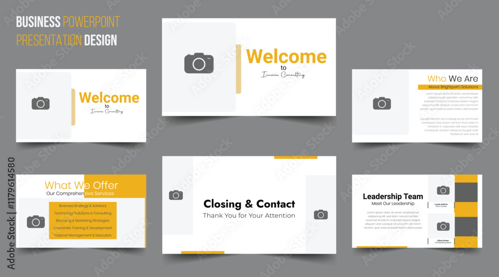 business presentation template design backgrounds and page layout ...