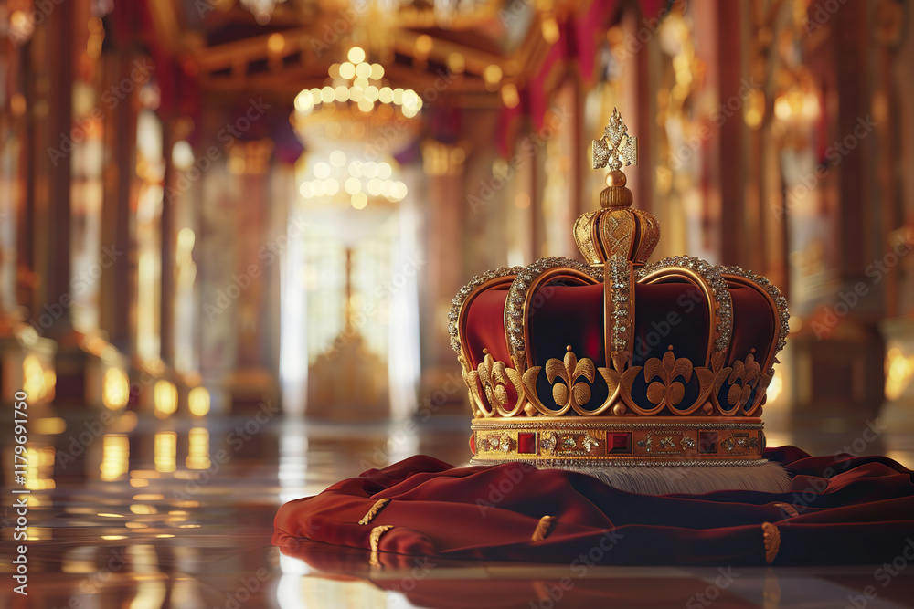 Fantastic beautiful king or queen crown from vivid gold material for ...