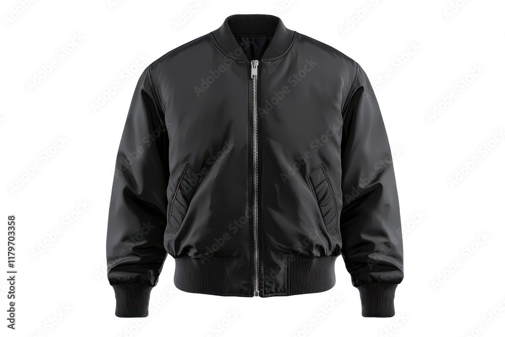 Blank bomber jacket template. Lightweight bomber jacket with sporty ...