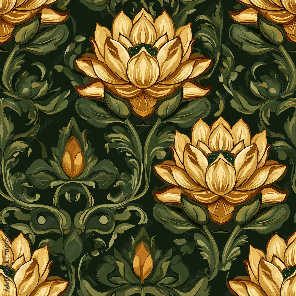 Ming dynasty porcelain seamless pattern chinese floral design ...