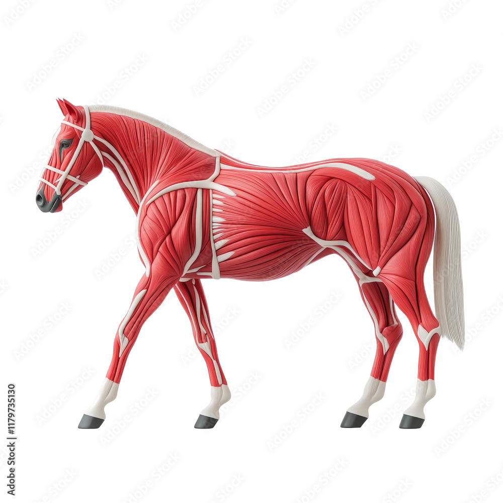 Anatomical Model of a Horse Showing Muscles and Structure for ...