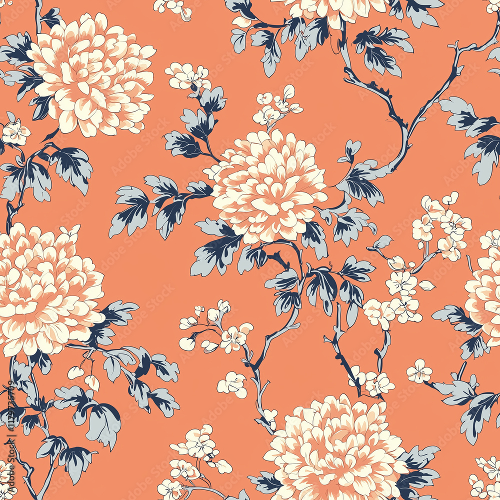 Ming dynasty porcelain seamless pattern traditional chinese design ...