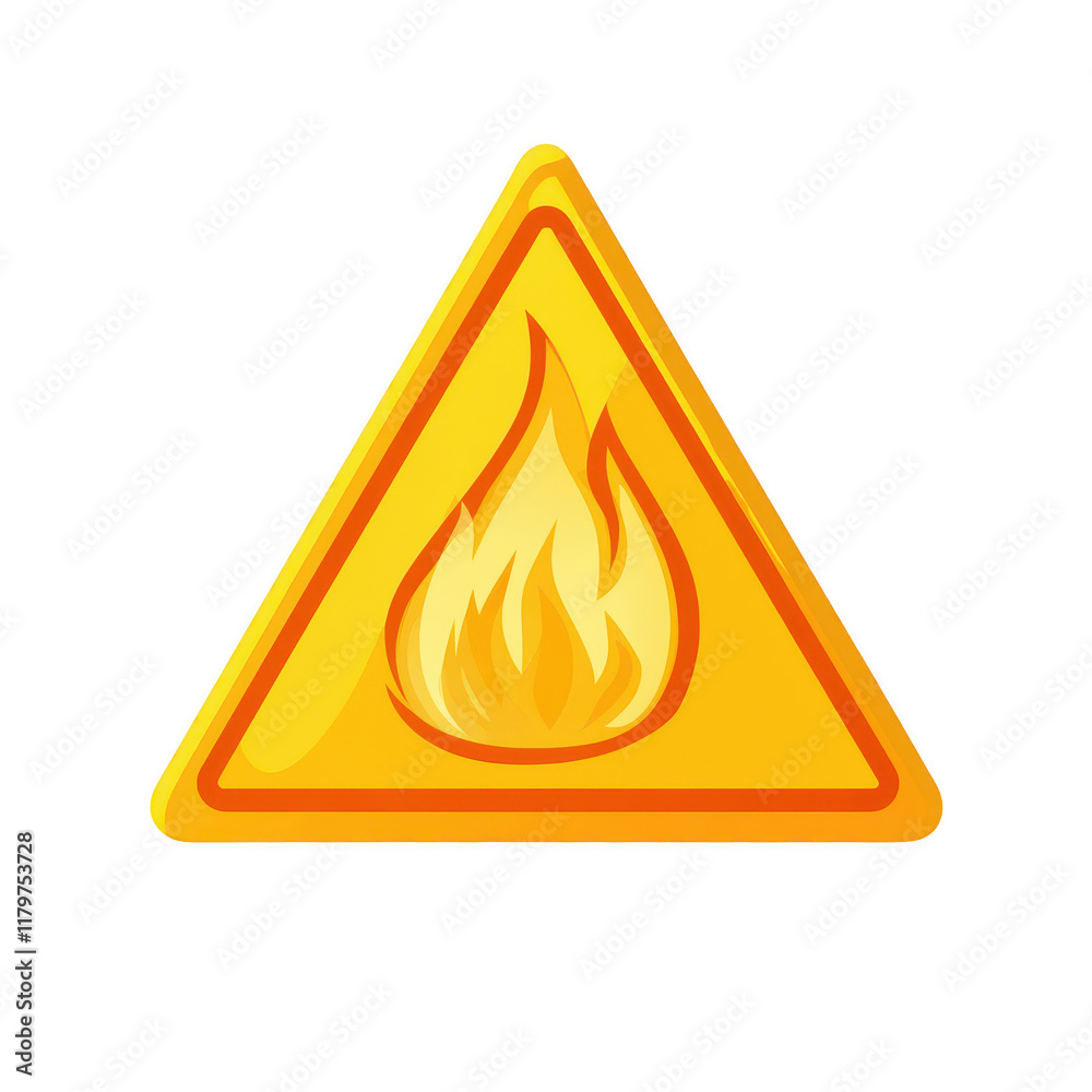 Flammable substances sign. Fire warning symbol to ensure safety ...