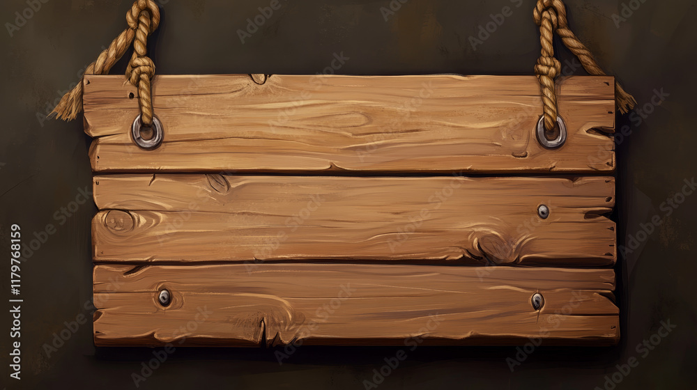 3d wood texture sign board. Wooden plank frame for saloon. Realistic ...