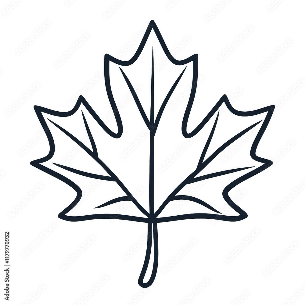 Maple leaf symbol. Simple outline design for a natural theme ...