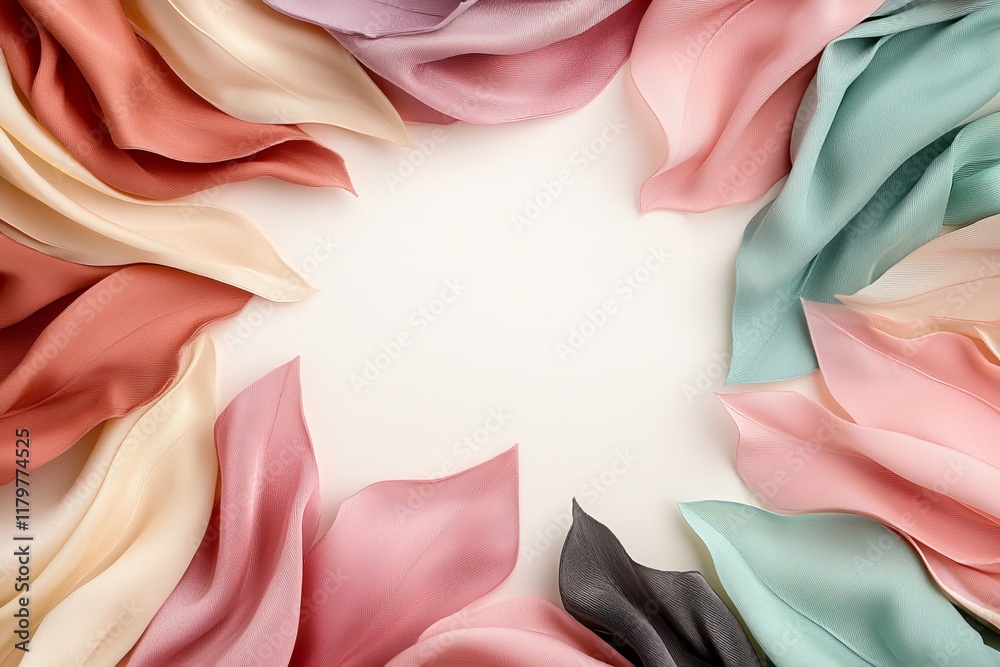 Pastel Silk Fabric Drapery Soft Color Palette Elegant Textile Background Stock Illustration ...